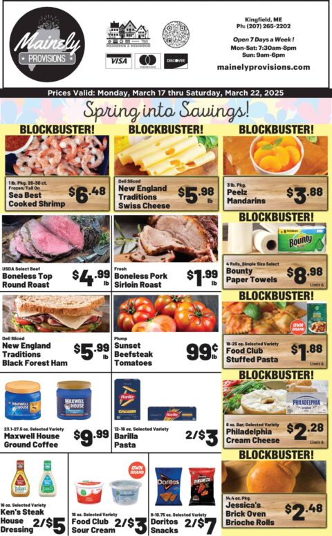Weekly Flyer Kingfield - Mainely Provisions